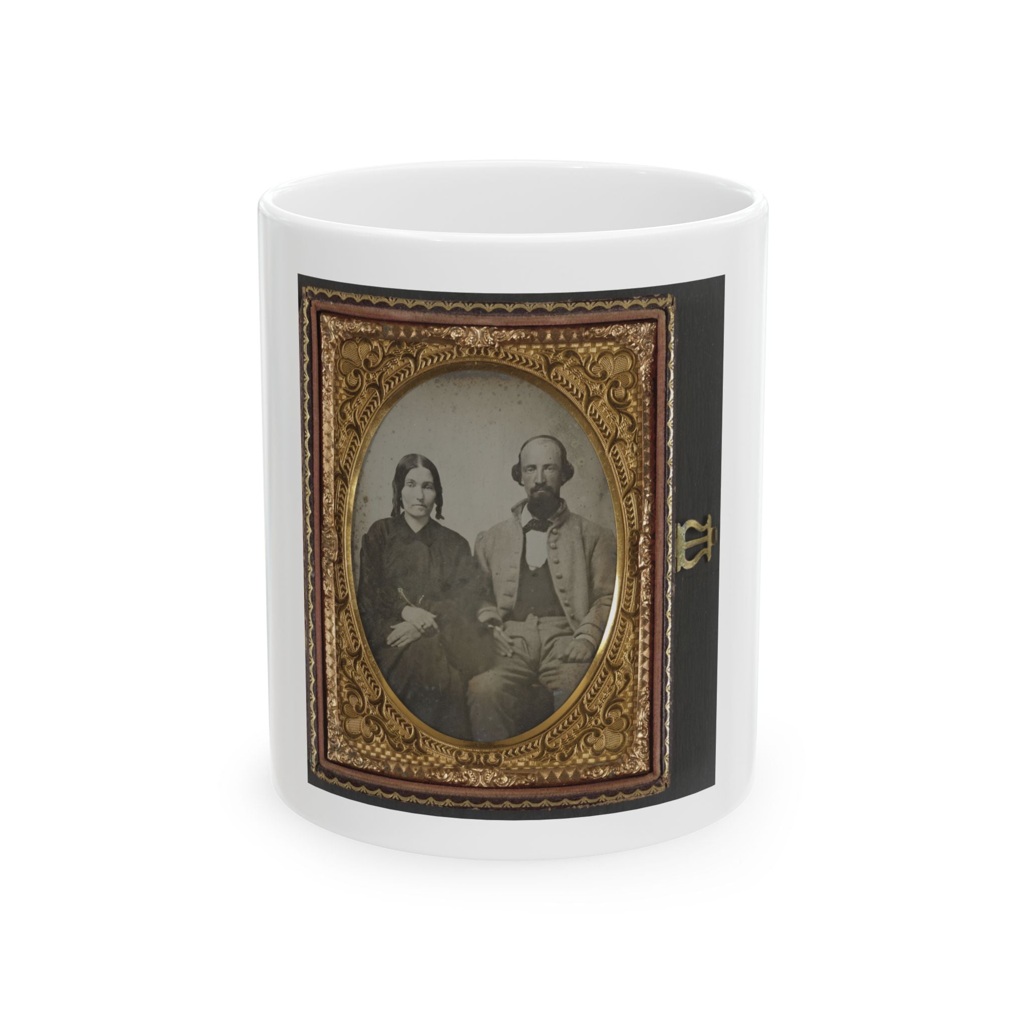 Unidentified Soldier In Confederate Uniform And His Wife, Sarah A ...