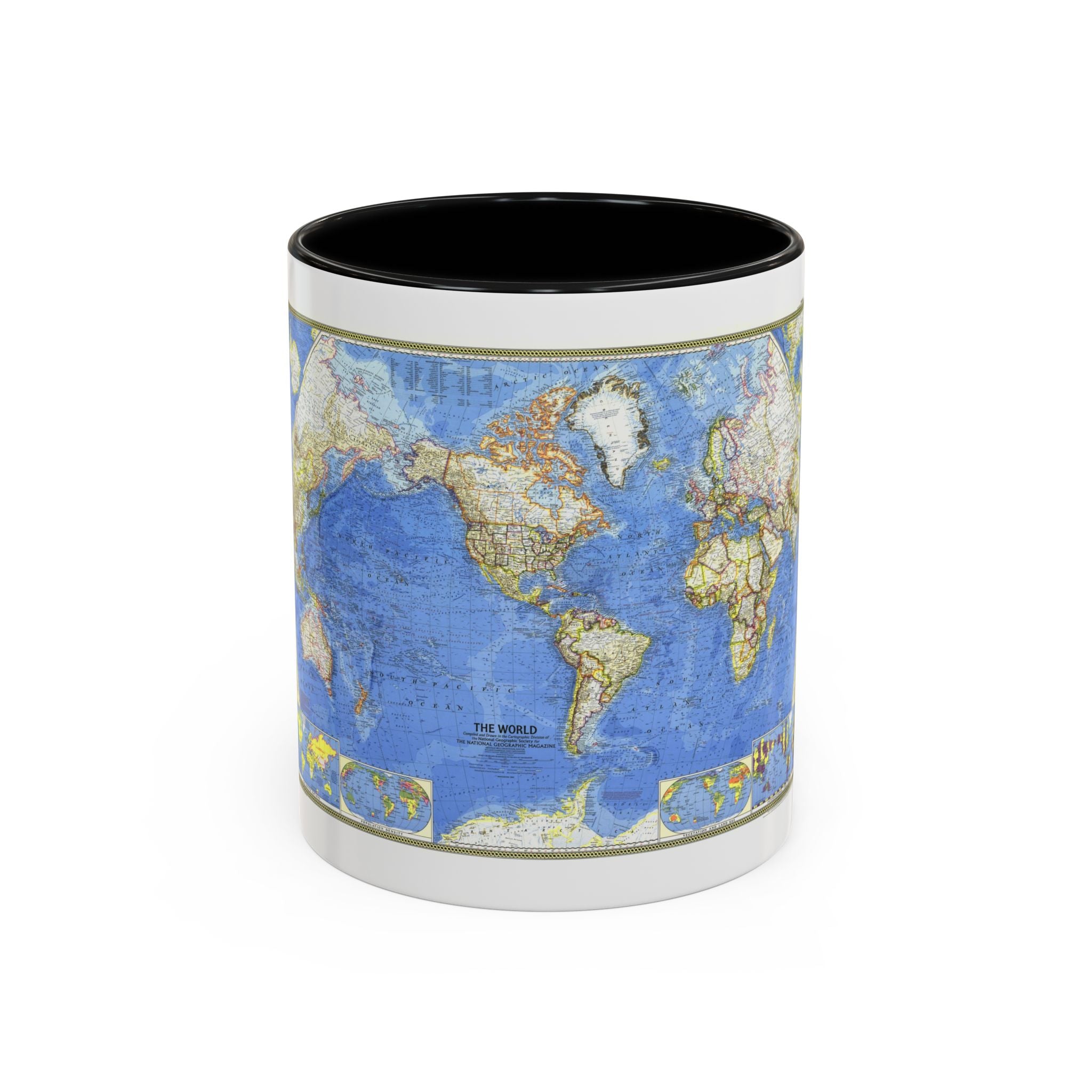 World Map (1965) (Map) Accent Coffee Mug | Shop Unique Drinkware at ...