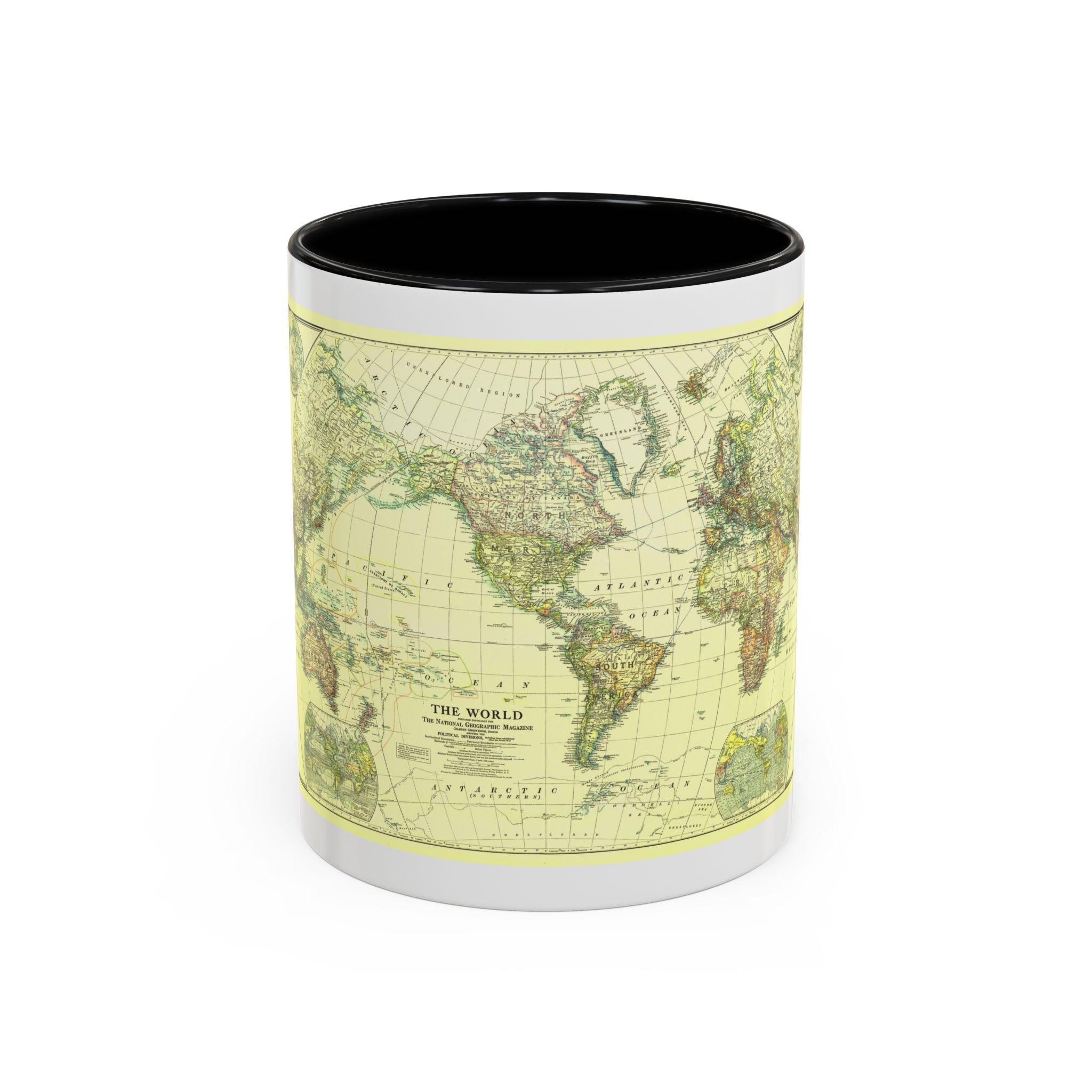 World Map - Political Divisions (1922) (Map) Accent Coffee Mug | Shop ...