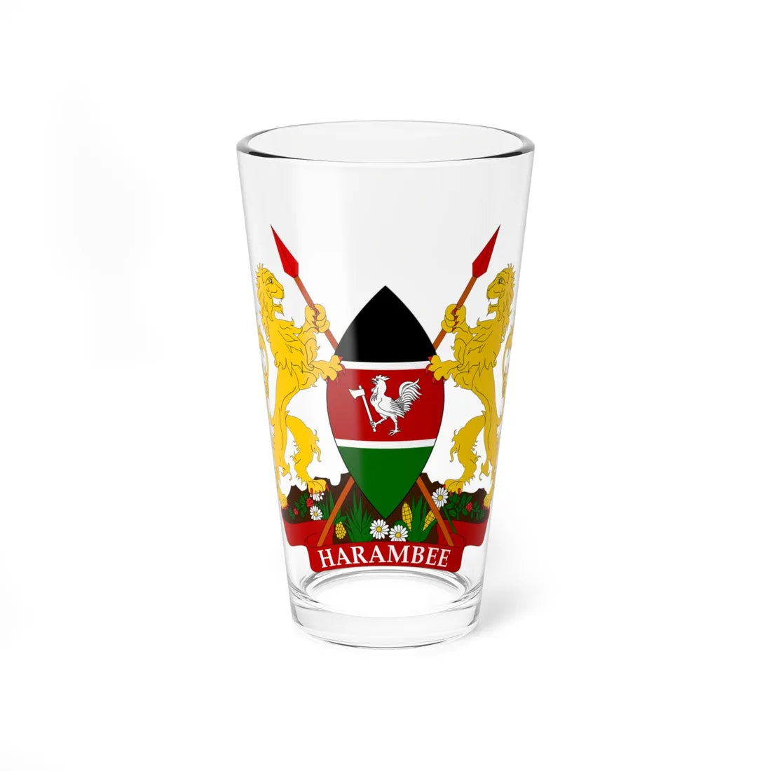 Alternate Coat of arms of Kenya (Spain) (Coat of Arms) Pint Glass 16oz ...