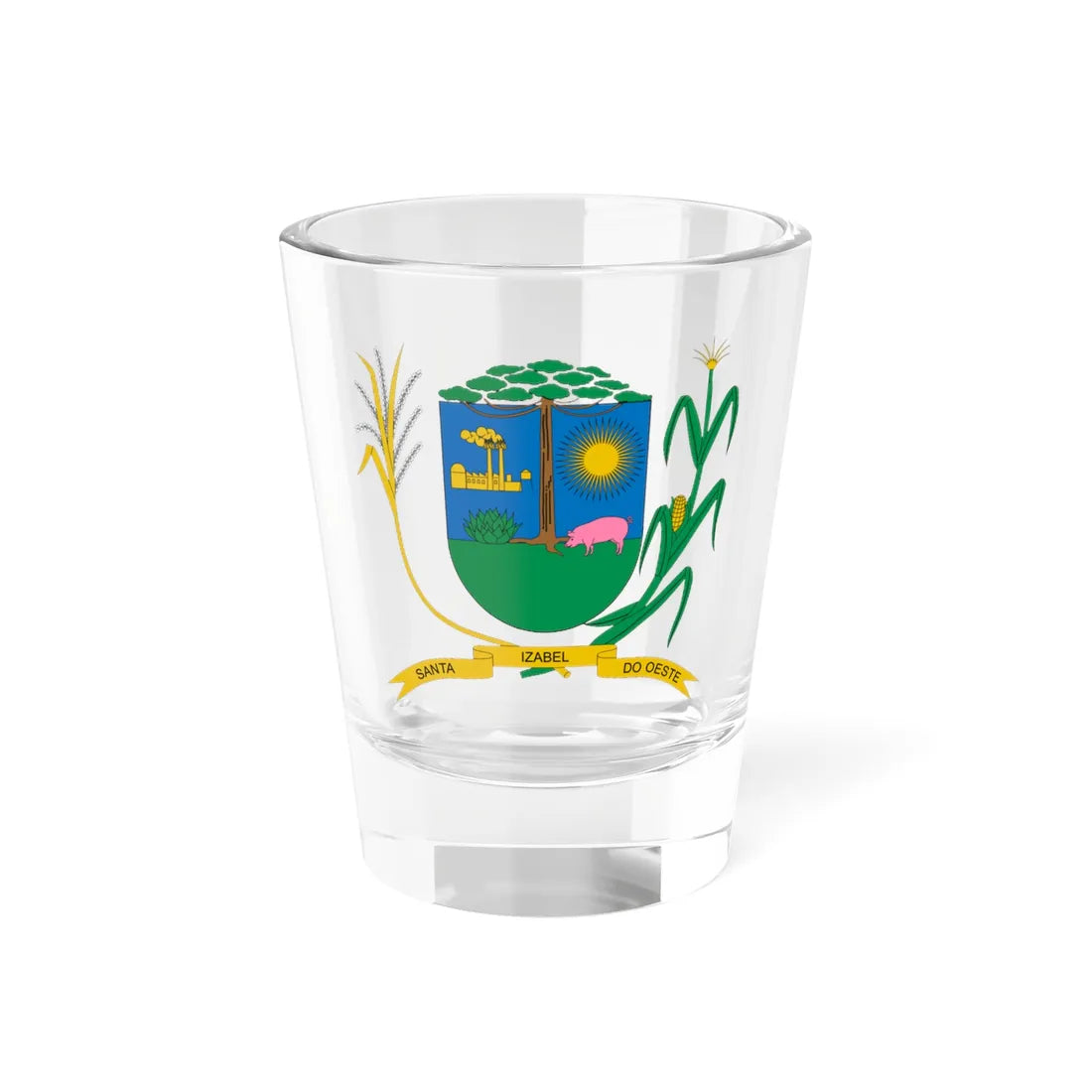 Brasão de Santa Izabel do Oeste - PR (Brazil) (Coat of Arms) Shot Glas ...