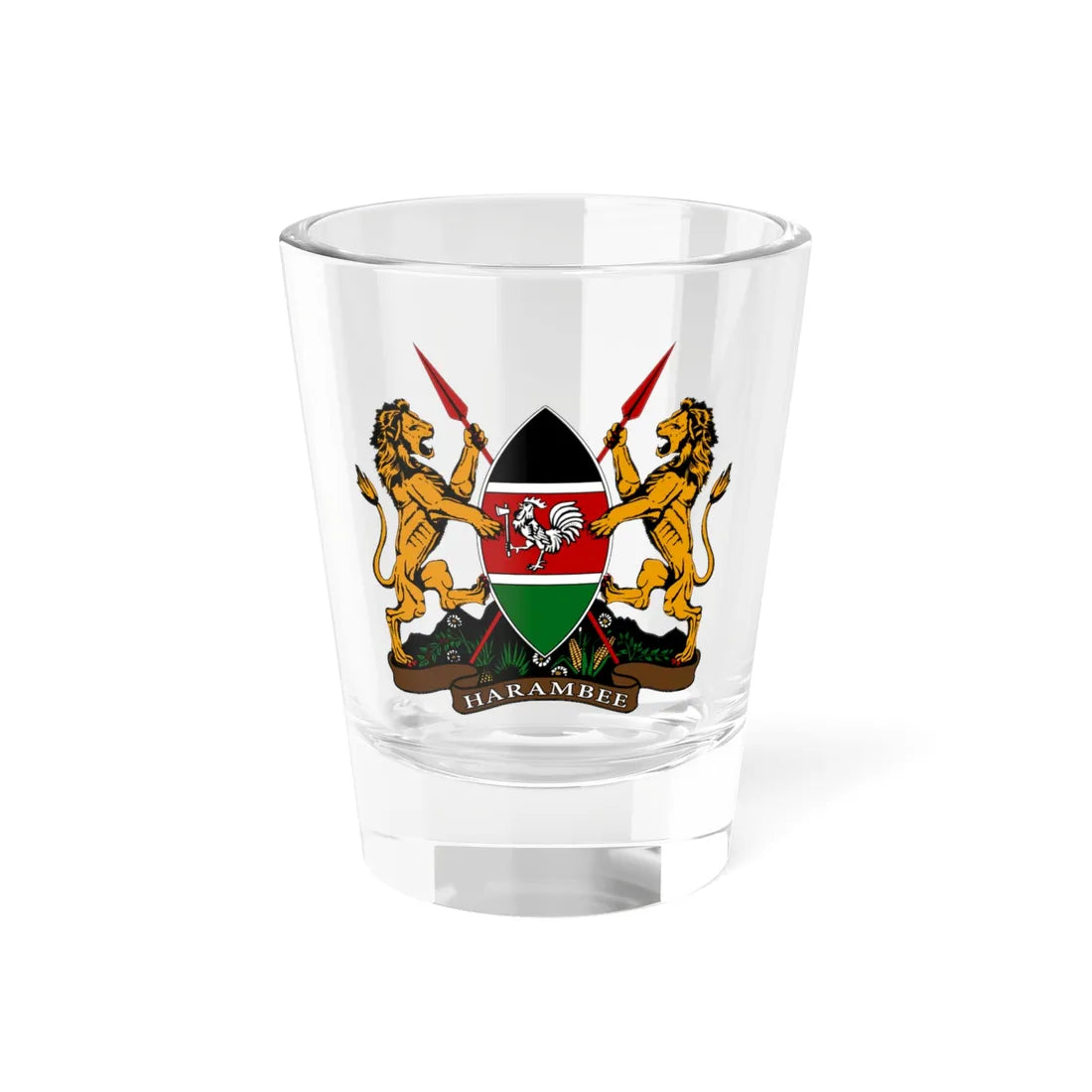 Coat of arms of Kenya Official (Kenya) (Coat of Arms) Shot Glass 1.5oz ...