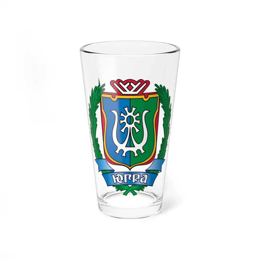 Coat of arms of Yugra 1995 (Russia) (Coat of Arms) Pint Glass 16oz – Go ...