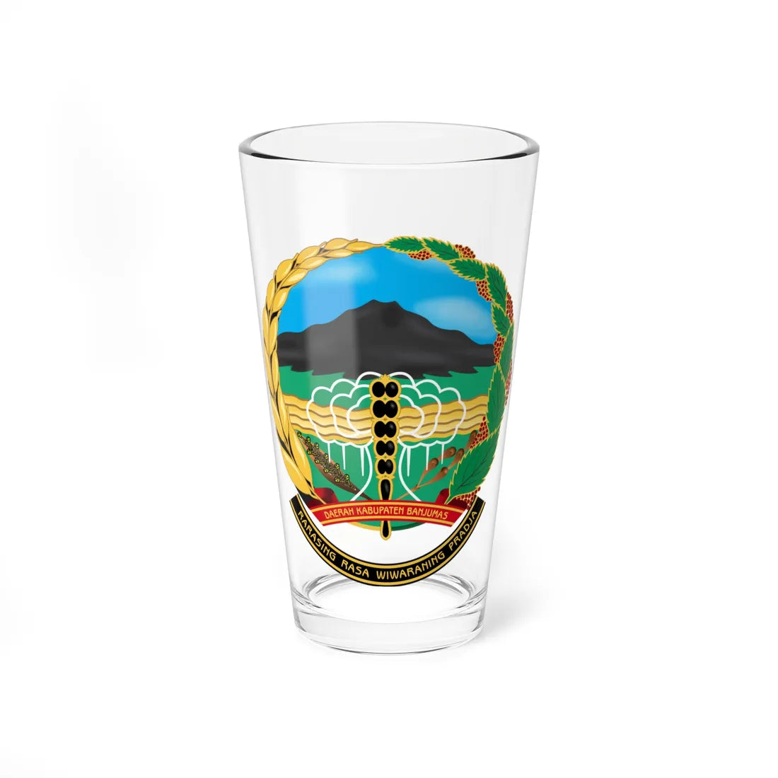 Emblem of Banyumas Regency (Indonesia) (Coat of Arms) Pint Glass 16oz ...