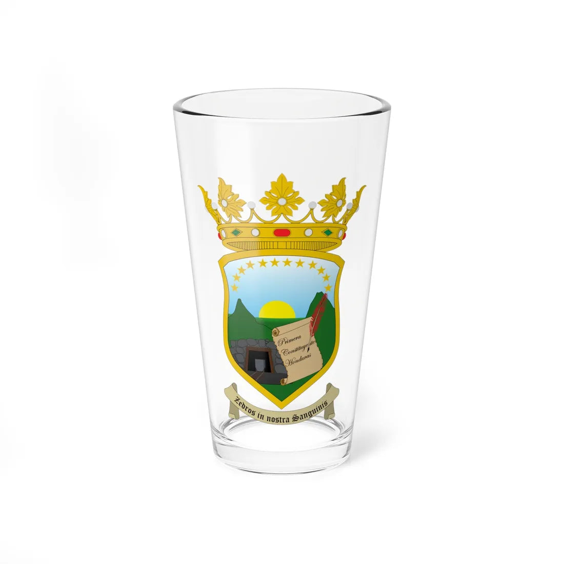 Escudo de Cedros Honduras (Honduras) (Coat of Arms) Pint Glass 16oz ...