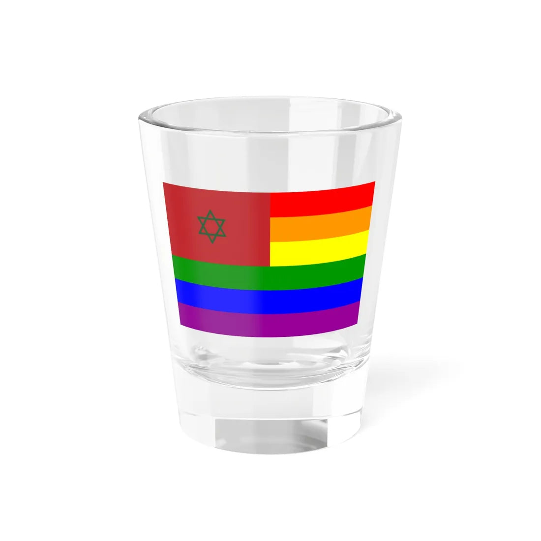 Morocco Rainbow Flag hexagram (Morocco) Shot Glass 1.5oz – Go Mug Yourself