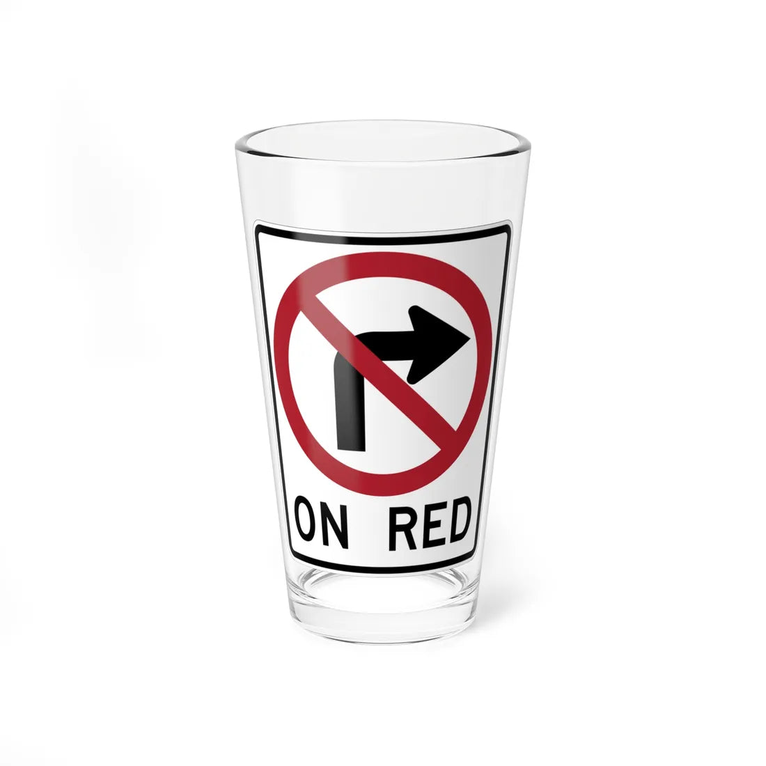 ON RED MUTCD-AK R10-110 (Alaska) (Road Sign) Pint Glass 16oz – Go Mug ...