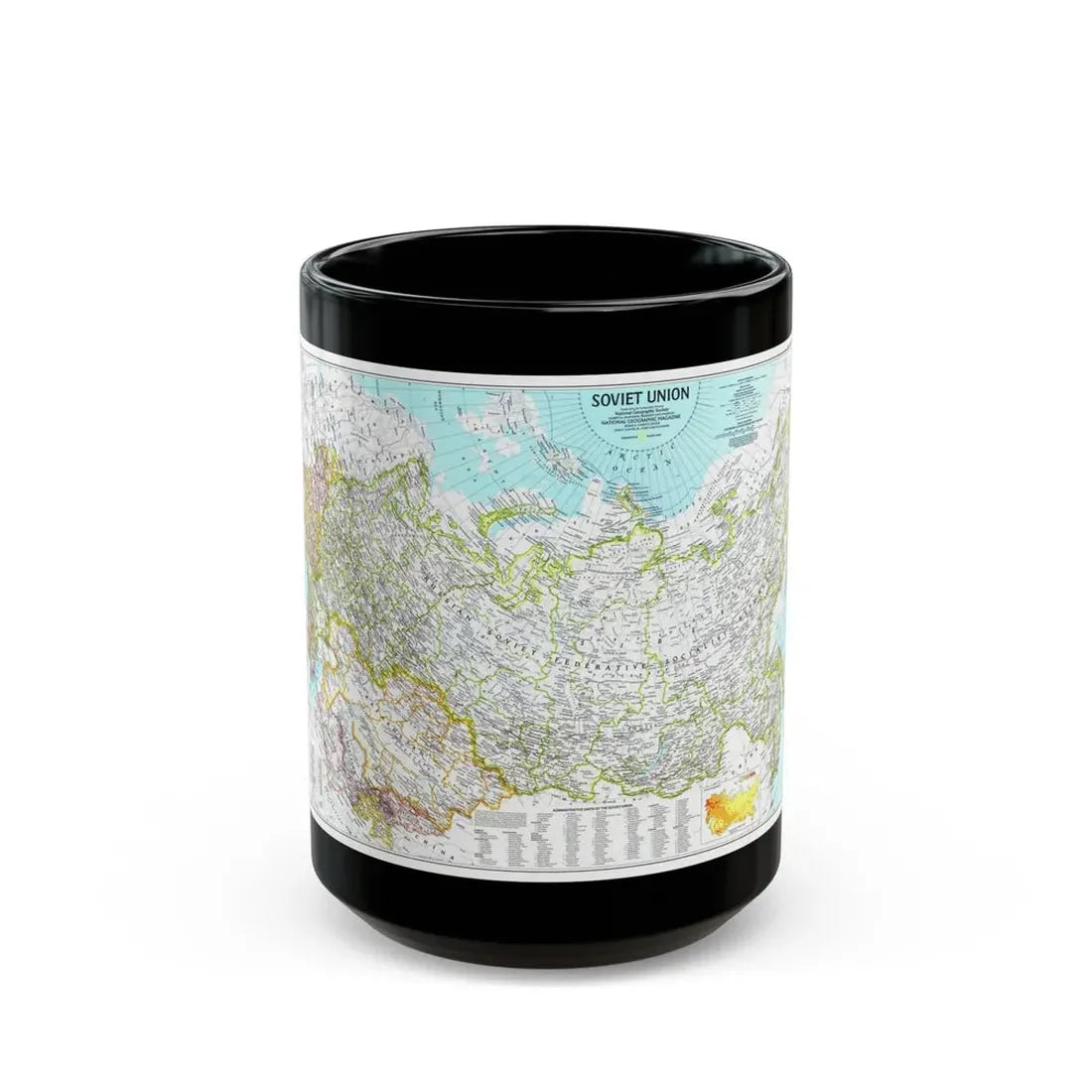 Russia - Soviet Union 1 (1990) (Map) Black Coffee Mug | Shop Unique ...