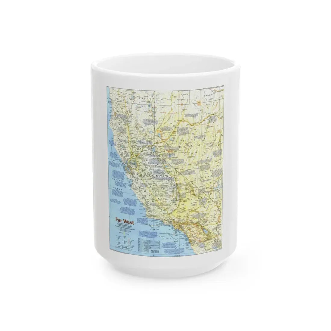 USA - Far West 1 (1984) (Map) White Coffee Mug | Shop Unique Drinkware ...