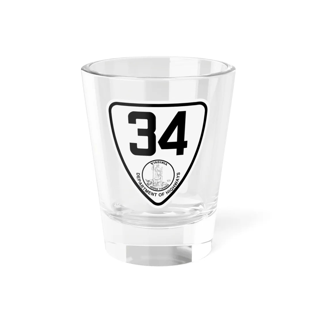 Virginia 34 1924 (Virginia) (Road Sign) Shot Glass 1.5oz – Go Mug Yourself