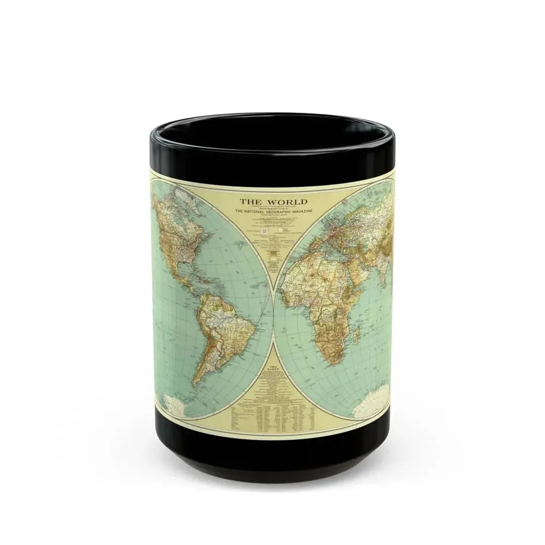 World Map (1935) (Map) Black Coffee Mug | Shop Unique Drinkware at ...